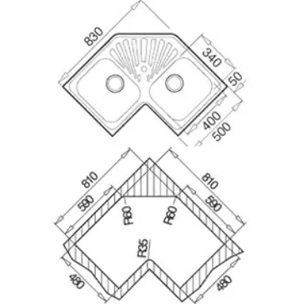 Teka TOTAL CLASSIC ANGULAR 2B EVİYE Inset Paslanmaz Çelik Eviye | 10118008