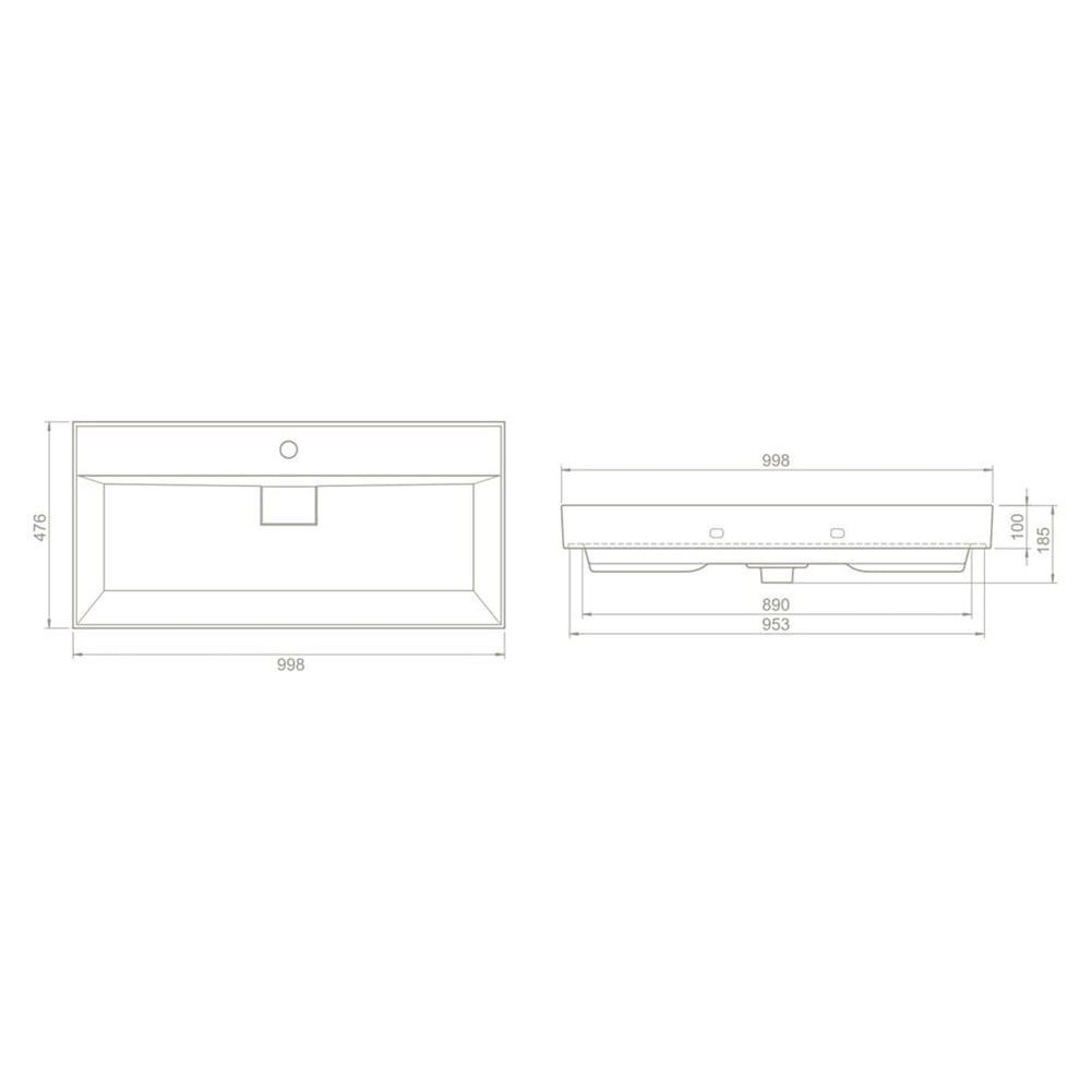 Cerastyle Sharp Etajerli Lavabo 100x48 cm
