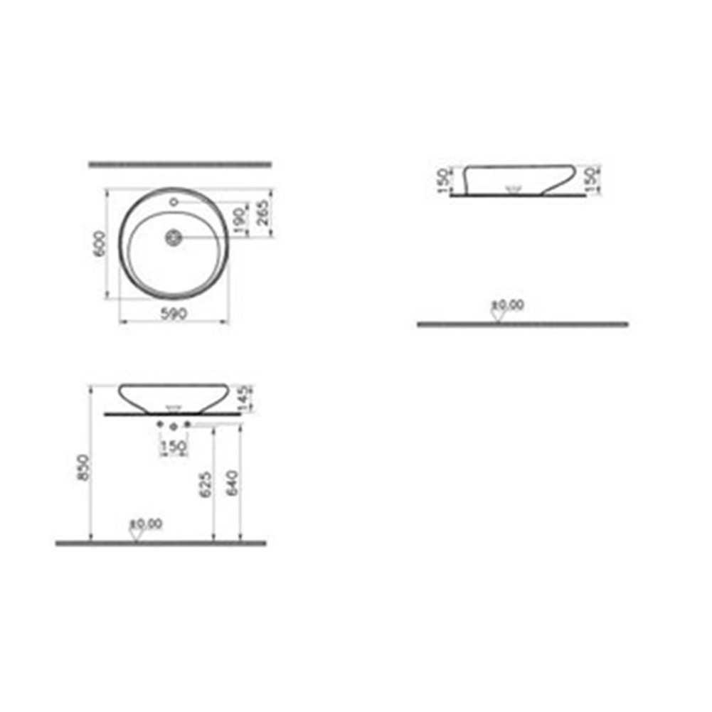 VitrA İstanbul Çanak Lavabo 60 cm | 4279B403-0041