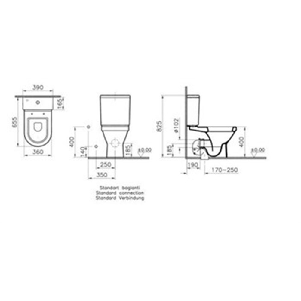 VitrA S50 Duvara Tam Dayalı Klozet | 5332L003-0092