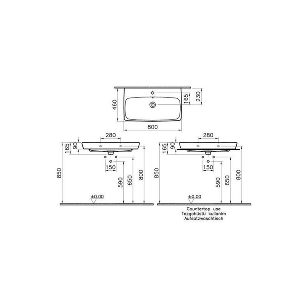 VitrA Metropole Lavabo 80 cm | 5663B003-0973