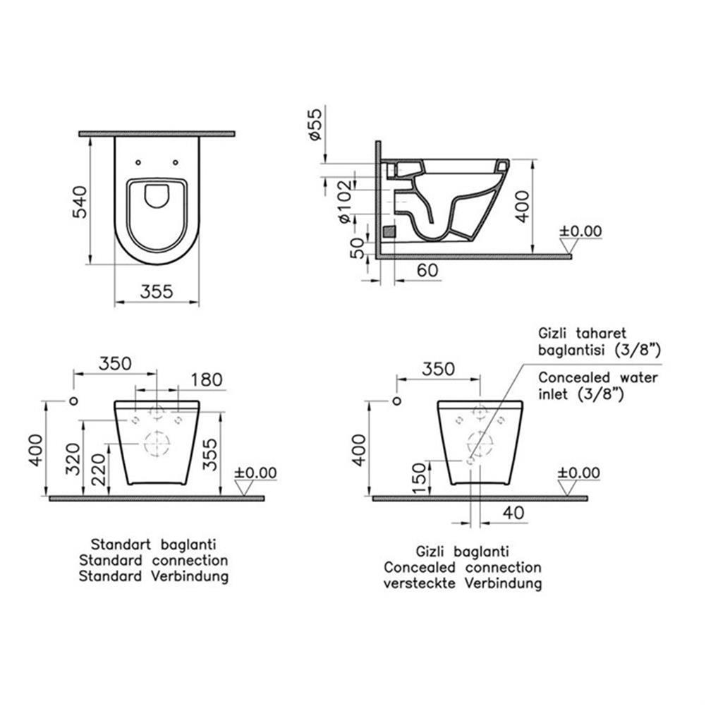 VitrA Integra Rim-ex Asma Klozet 49 cm | 7040L003-0090
