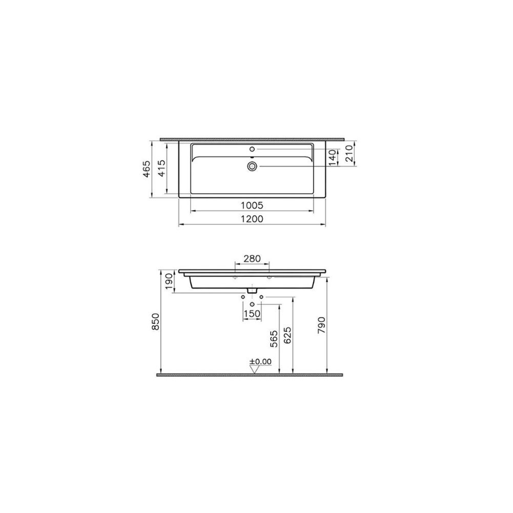 VitrA Integra Etajerli Lavabo 120cm 7058B003-0001