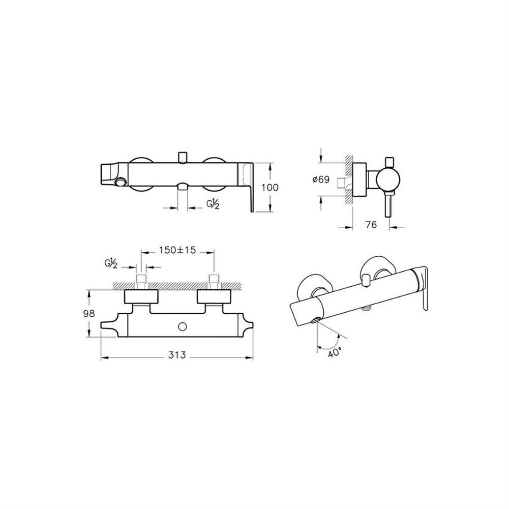 VitrA Suit Banyo Bataryası Krom A42818