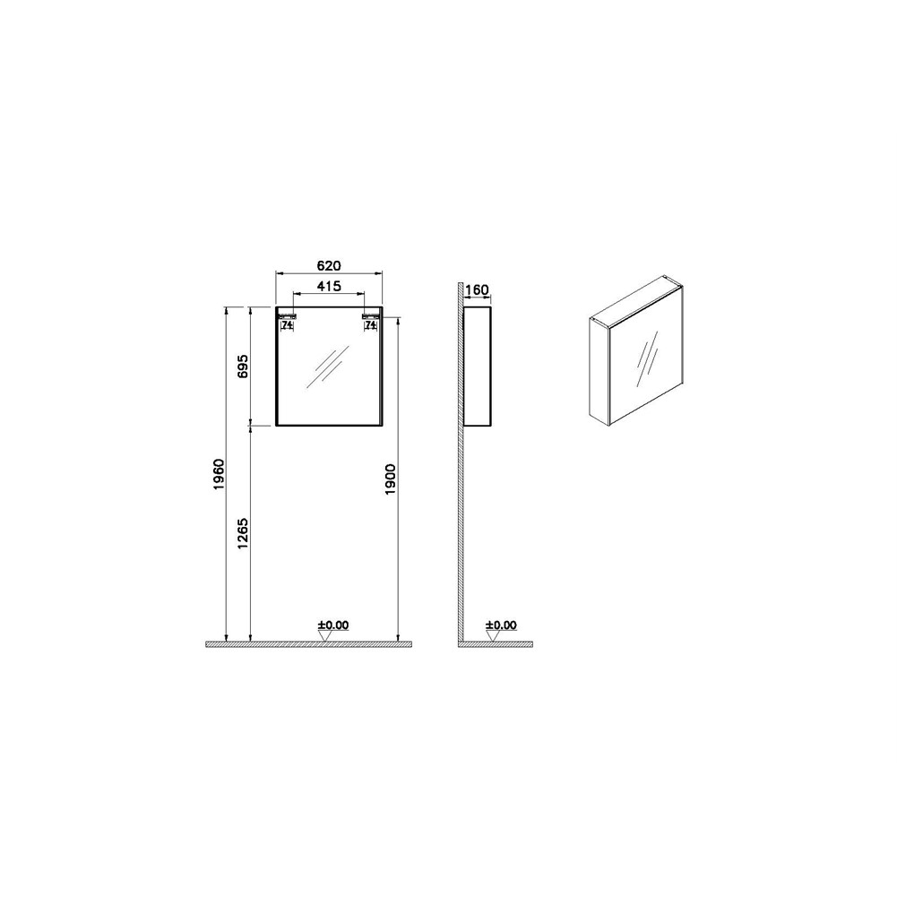 VitrA Basis Dolaplı Ayna Sol 66900